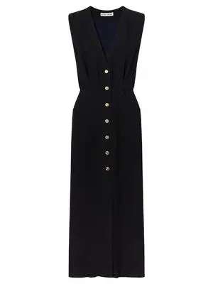 BLAZÉ MILANO Friesian Crepe Midi Dress - Black