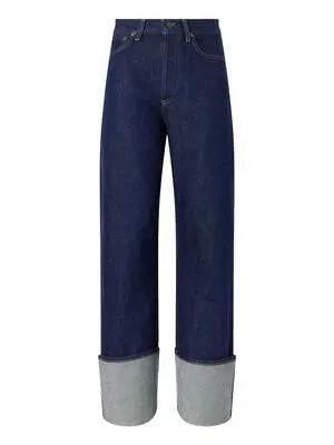 AGOLDE AGOLDE Big Cuff Jean Mid-Rise Wide-Leg Jeans Dark Denim