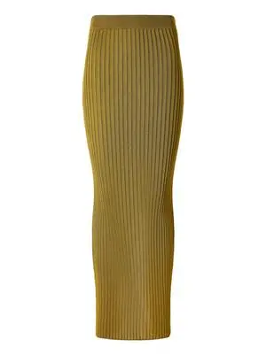 Balmain Ribbed Stretch Maxi Skirt - Green
