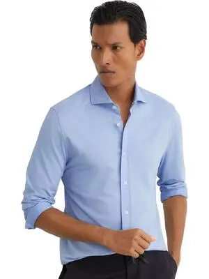 REISS Monaco R-flex Cotton-blend Stretch Jersey Shirt Slim-fit