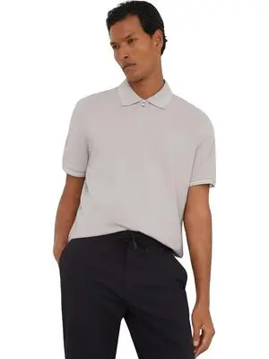 REISS Vale R-flex Half-zip Polo Shirt Soft Grey