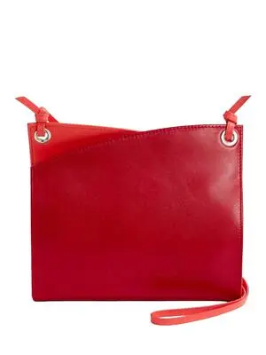 HESTER VAN EEGHEN Color-blocked Leather Shoulder Bag - Red