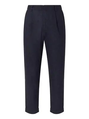 Folk Assembly Straight-leg Wool-blend Suit Trousers - Navy