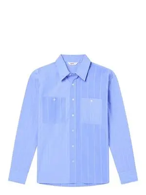 3sixteen Commuter Striped Cotton-poplin Shirt - Blue
