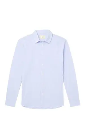 Folk Striped Seersucker Cotton Shirt - Blue