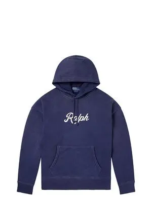 Polo Ralph Lauren Logo-print Cotton-jersey Hoodie - Blue