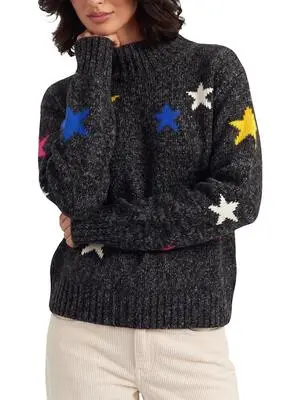 Chinti & Parker Wool-cashmere Blend Star Roll Neck Sweater - Black