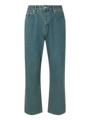 Folk Barrel-leg Jeans - Green