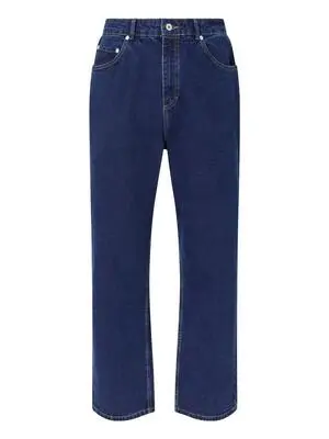 Folk Barrel-leg Jeans - Blue