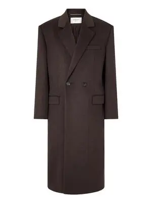 Saint Laurent Double-breasted Felted Wool Coat - Brown