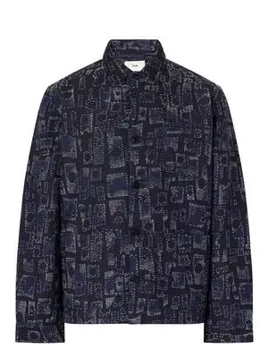 Folk Assembly Jacquard Cotton-blend Jacket - Blue