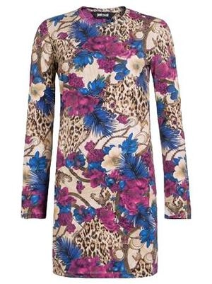 Just Cavalli Cotton Elastane Mini Dress - Beige