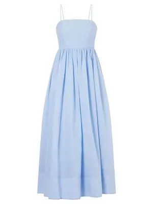 Aje Cotton And Silk-blend Maxi Dress - Blue