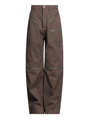 Rick Owens Chocolate Cotton Cargo Pants - Brown