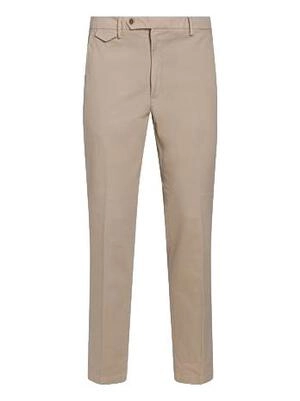 PAOLONI Pants Size Cotton, Elastane - Beige