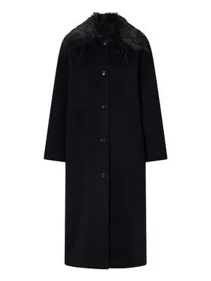 LOULOU DE SAISON LOULOU DE SAISON Plush-Trimmed Wool And Cashmere-Blend Coat