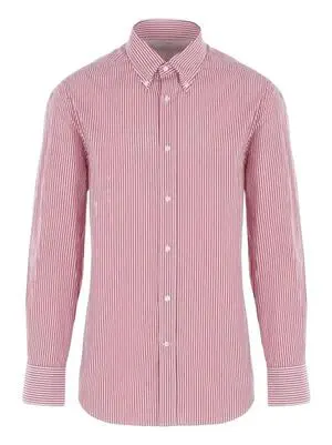 Brunello Cucinelli Striped Long Sleeved Shirt - Pink