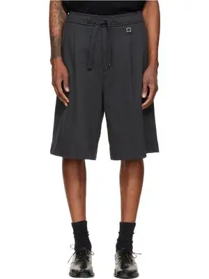 WOOYOUNGMI Pleated Drawstring Shorts - Grey