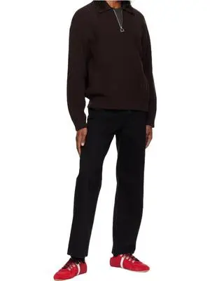 WOOYOUNGMI Zip-neck Polo Shirt - Brown
