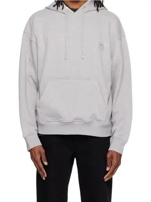 WOOYOUNGMI Embroidered Logo Hoodie - Grey