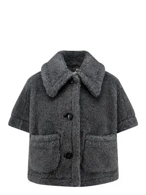 Max Mara MAX MARA Single-Breasted Short-Sleeved Coat Black