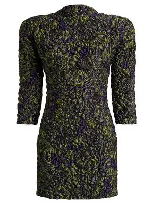 Balmain Bubble-patterned Jacquard Mini Dress - Green
