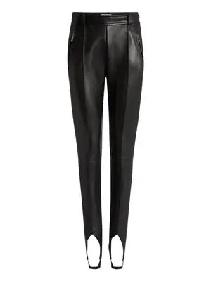 Balmain Lambskin Stirrup Trousers - Black