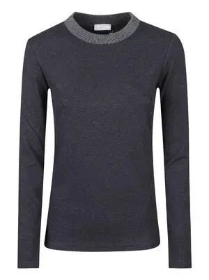 Peserico Long-sleeved Crewneck Jumper - Grey