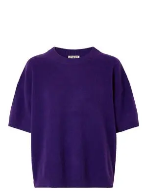 Staud Solid Color Cashmere Pullover - Blue