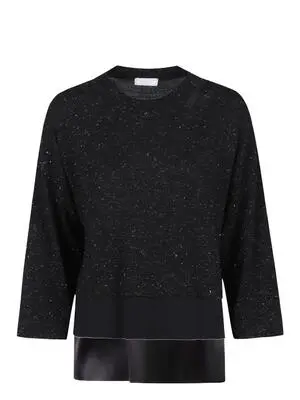 Peserico Peserico Long-Sleeved Panelled Jumper Black