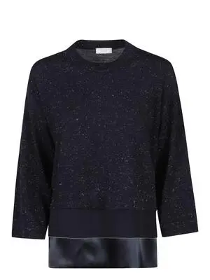 Peserico Peserico Long-Sleeved Panelled Jumper Blue