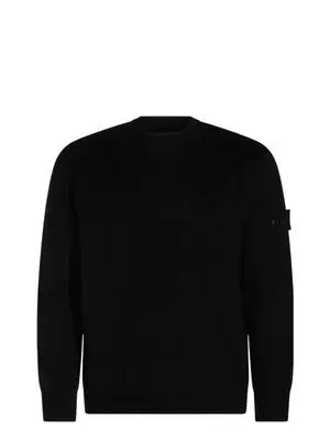 Stone Island Long Sleeve Crew Neck Pullover - Black