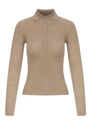 MAX MARA MAX MARA Long Sleeve Ribbed Knit Top
