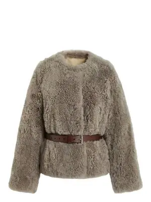P.a.r.o.s.h Cropped Curly Textured Belted Jacket - No