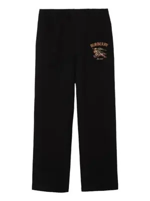 Burberry Knight Check Cotton Track Pants - Black