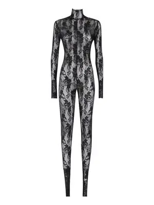 Norma Kamali Long Sleeve High Neck Catsuit - Black