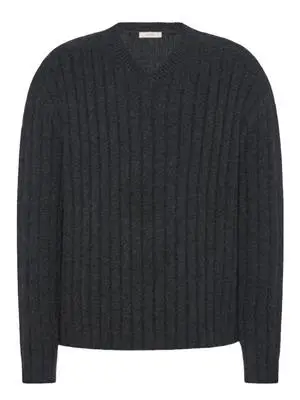 THE ROW The Row Ettore V-Neck Ribbed Sweater