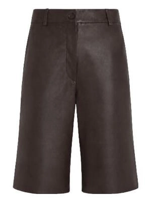 P.a.r.o.s.h High-waisted Leather Bermuda Shorts - Black