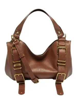 DIESEL® Diesel D-One Small Top-Handle Bag In Treated Leather Brown