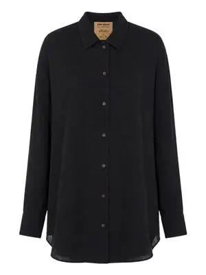 UMA WANG Long Sleeve Textured Shirt - Black