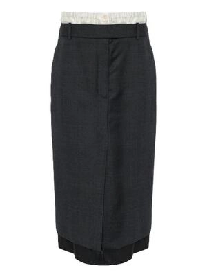 RÓHE Wool Pencil Skirt - Grey