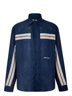 Palm Angels Collared Longsleeve Shirt - Blue