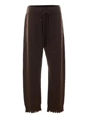 UMA WANG Drawstring Knit Casual Pants - Black