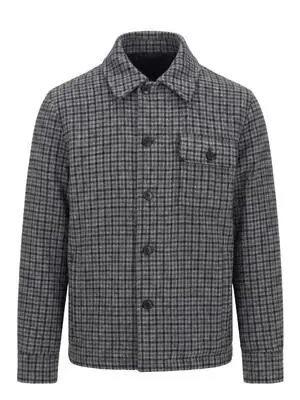 Moncler Plaid Long Sleeve Casual Jacket - Black