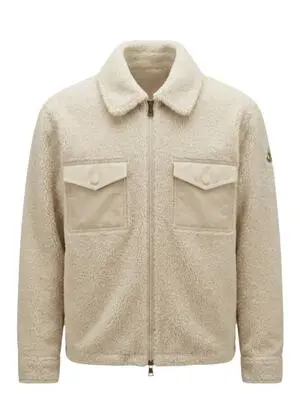 Moncler Moncler Long Sleeve Fleece Jacket Cream