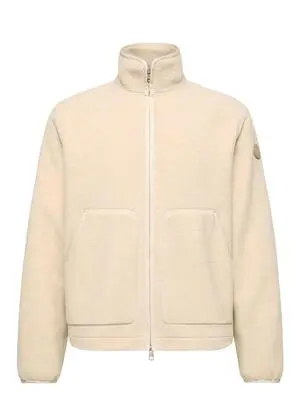 Moncler Fleece Zip-up Sweatshirt - Light Beige