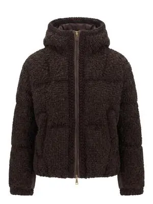 Moncler Moncler Cristallin Hooded Wool Blend Short Down Jacket Black
