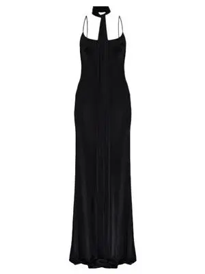 Dsquared2 Sleeveless Maxi Dress With Tie Neck - Black