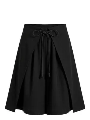 Moncler Wool Gabardine Midi Skirt - Black