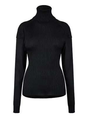 Bottega Veneta Simple Knitted Sweater Black